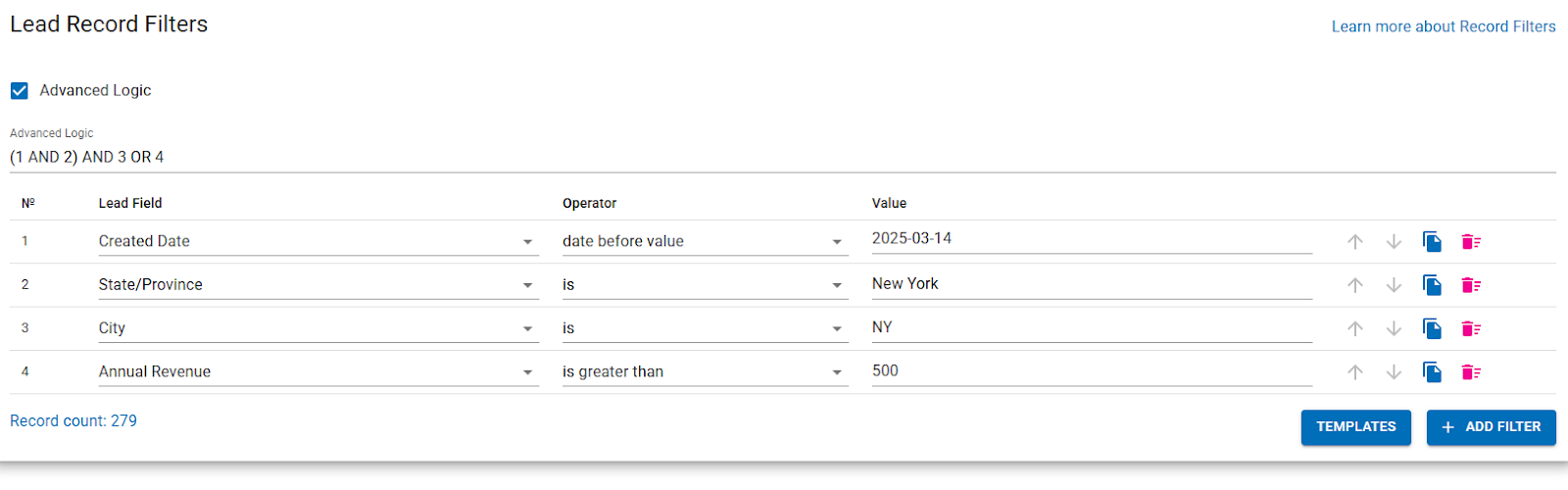 How to use Record Filters in RingLead