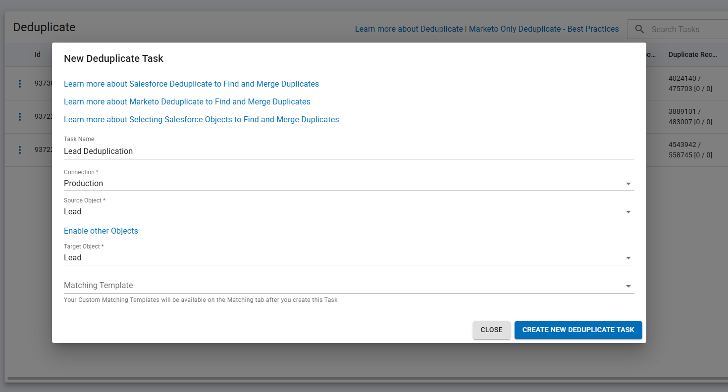 How to Create a Deduplication Task in RingLead