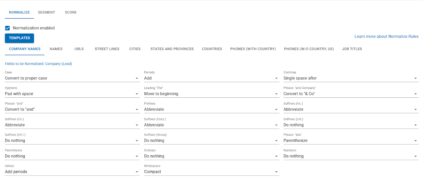 Overview of the Transform Tab in Prevent in RingLead