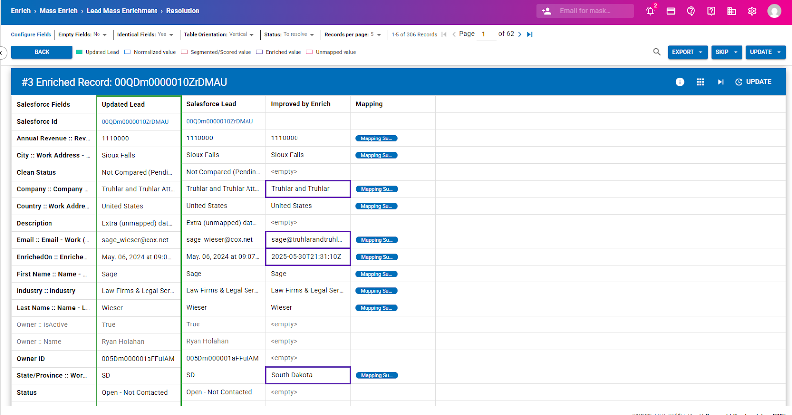 How to Set Up Mass Enrich for Salesforce in RingLead