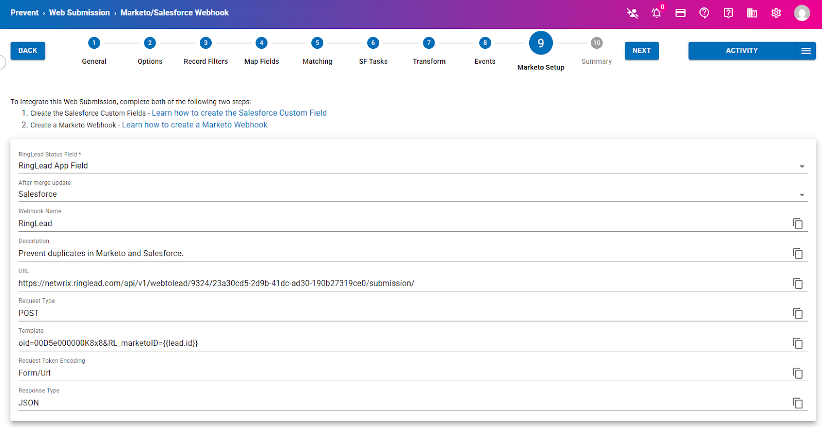 How to Set Up a Marketo and Salesforce Webhook Task in RingLead