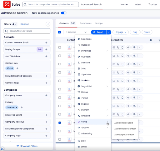 How to Use The ZoomInfo + Gong Engage Integration