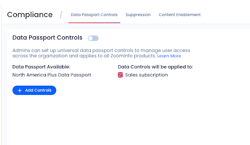How to Add a Data Passport Control