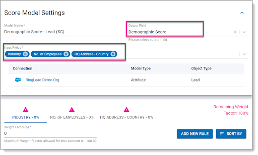 How to Configure an Attribute Score Model